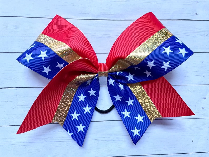 Superhero Cheer Bow / Holographic Cheer Bow / Wonder Woman Bow - Etsy