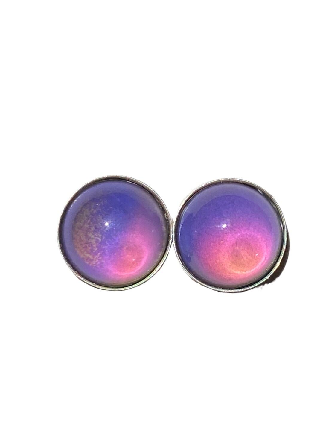6mm or 10mm "mood Earrings" Color Changing Stud Earrings With Sterling ...