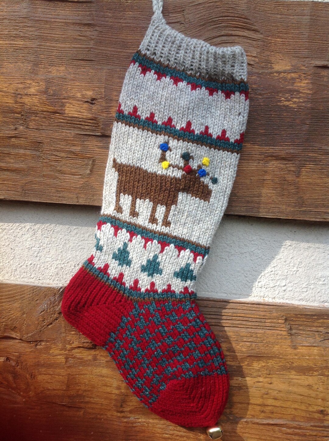 Christmas Moose Wool Christmas Stocking - Etsy