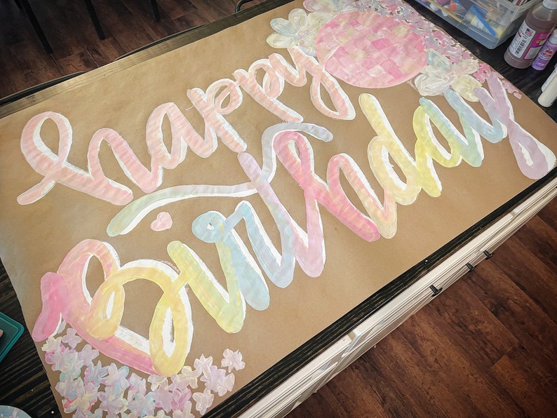 Pastel Happy Birthday Banner - Etsy