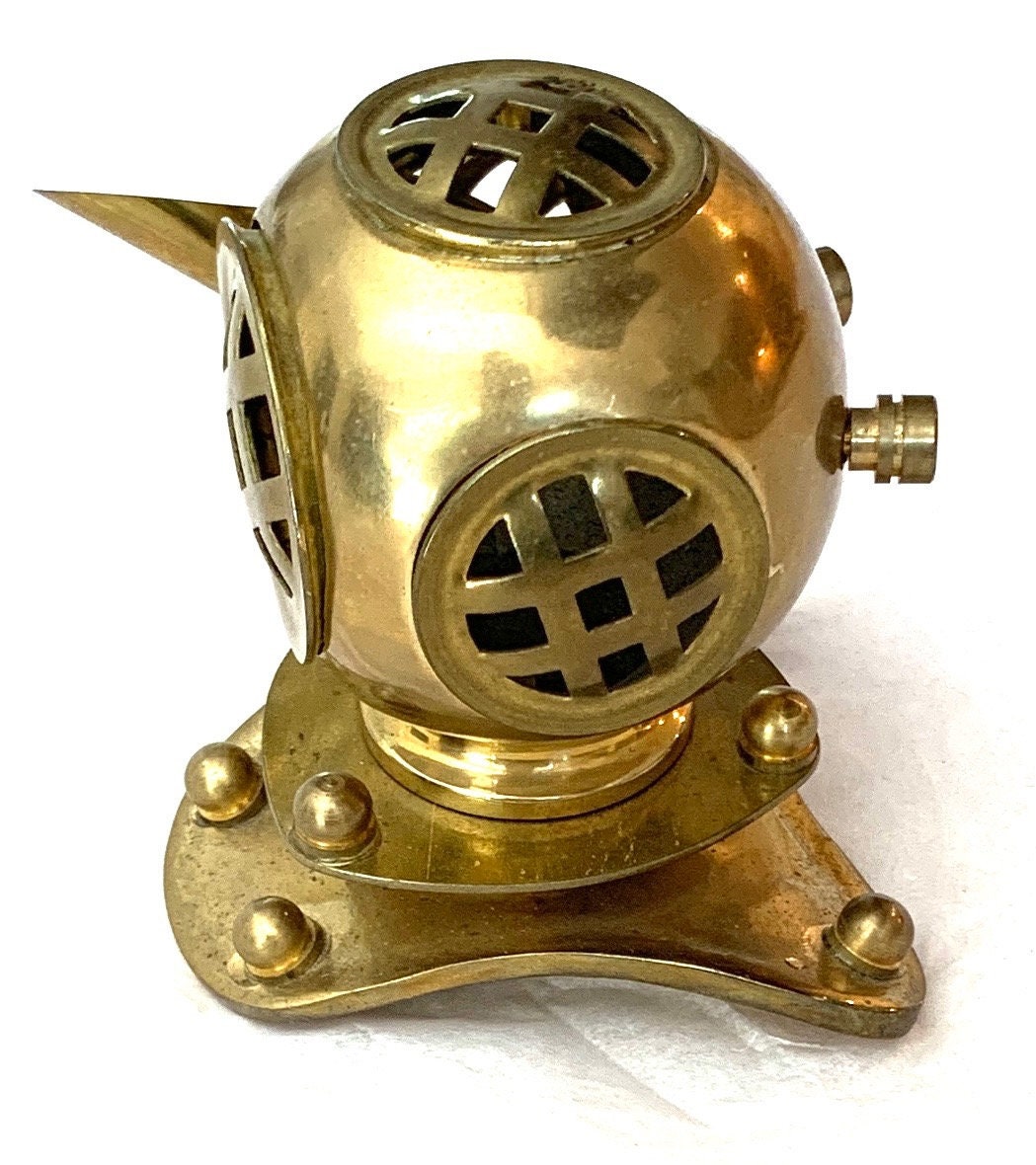 Vintage Brass Deep Sea Diver Helmet Pen Holder Nautical / | Etsy