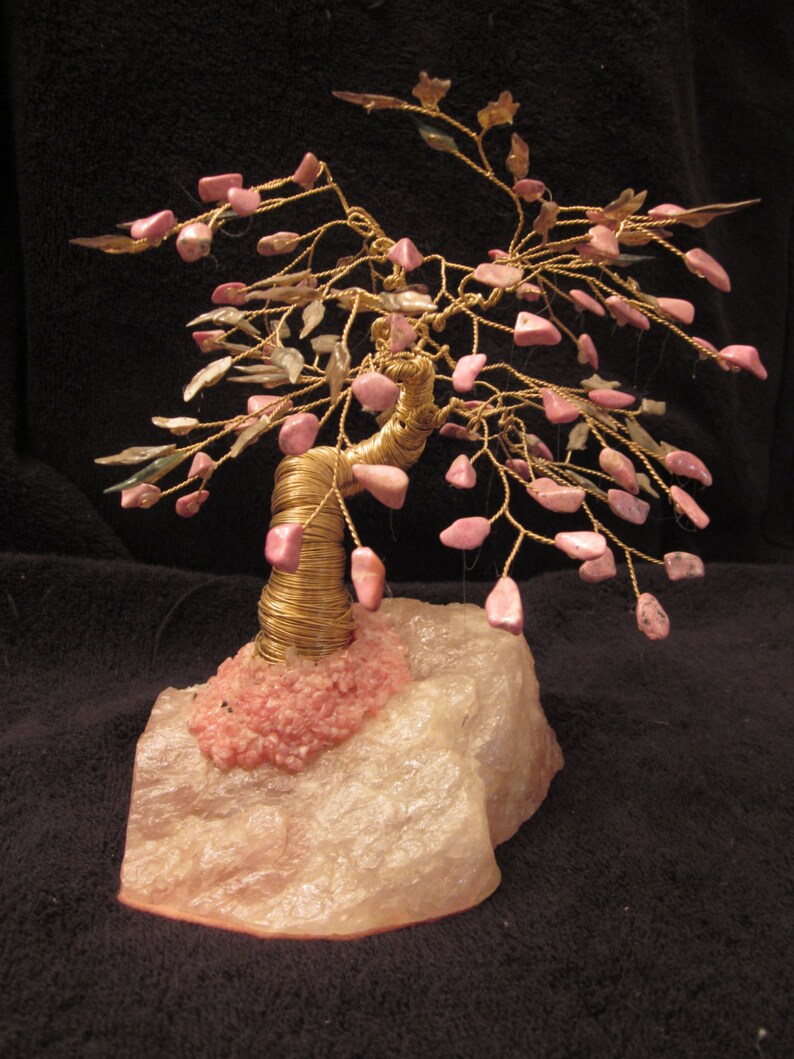 Vintage Gemstone Bonsai Tree / Rose Quartz - Etsy
