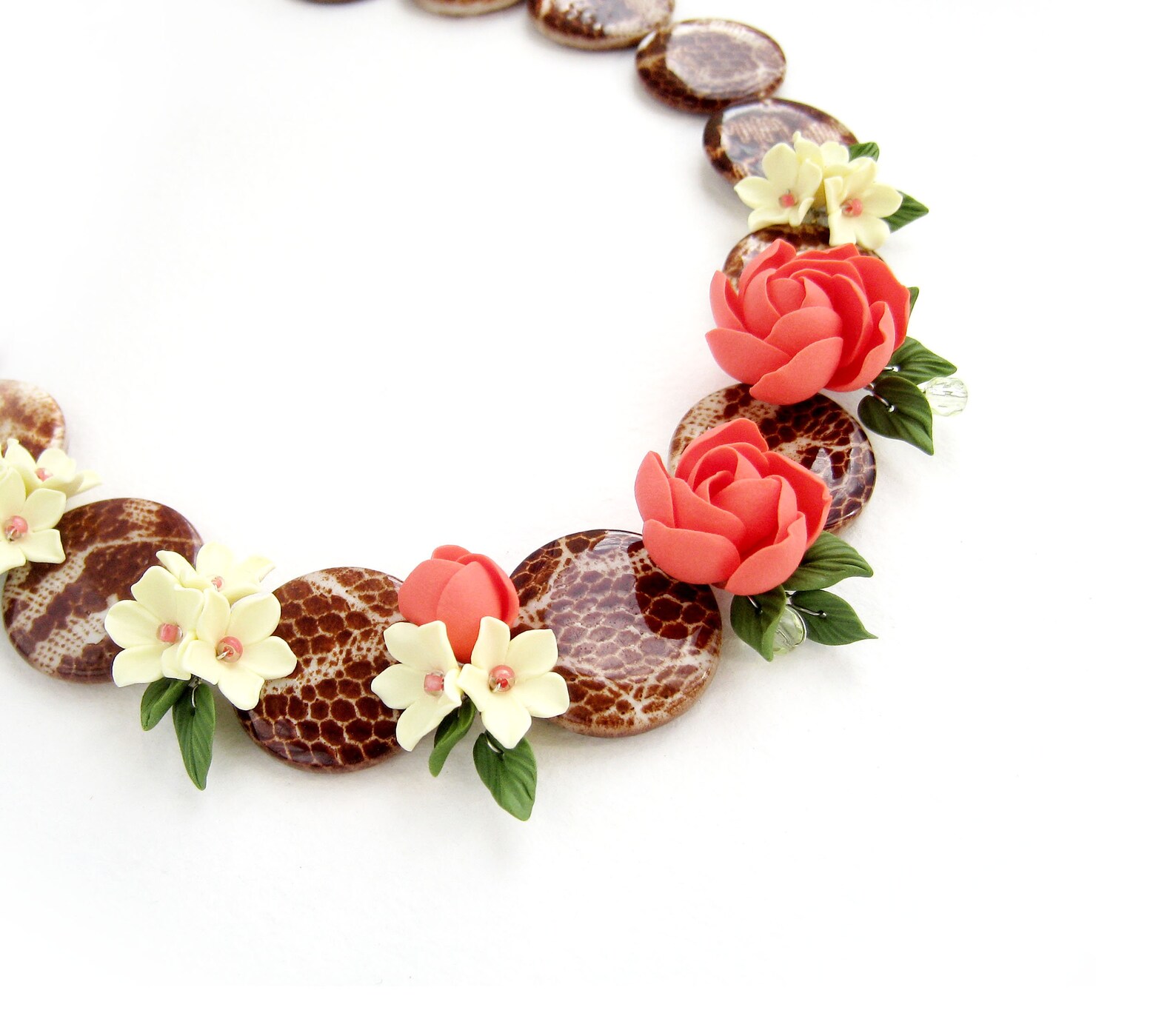 Animal Inspired Floral Jewelry Set Python Patterns Beads - Etsy