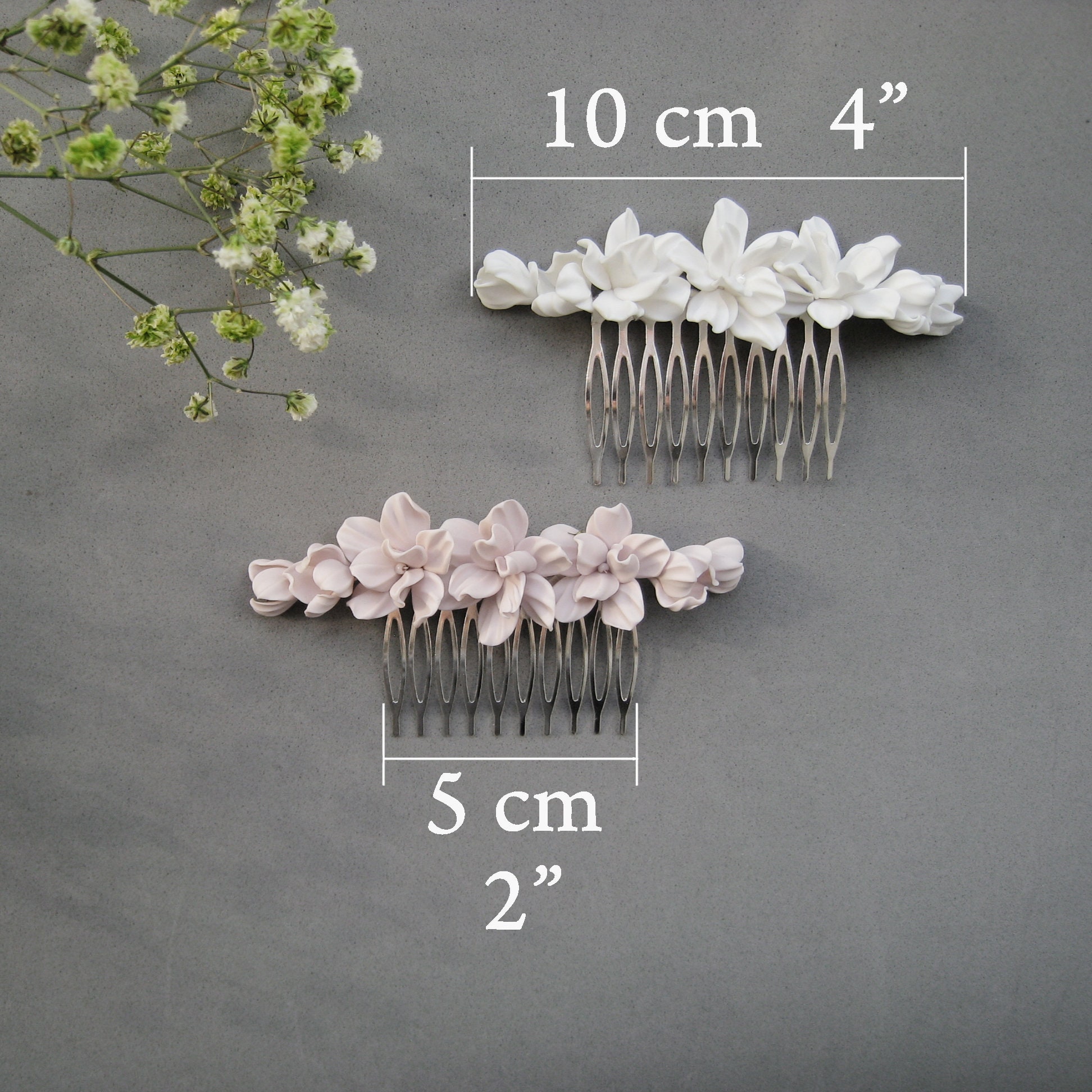 Bridal Hair Comb White Blush Pink Flowers Floral Wedding Hair ...
