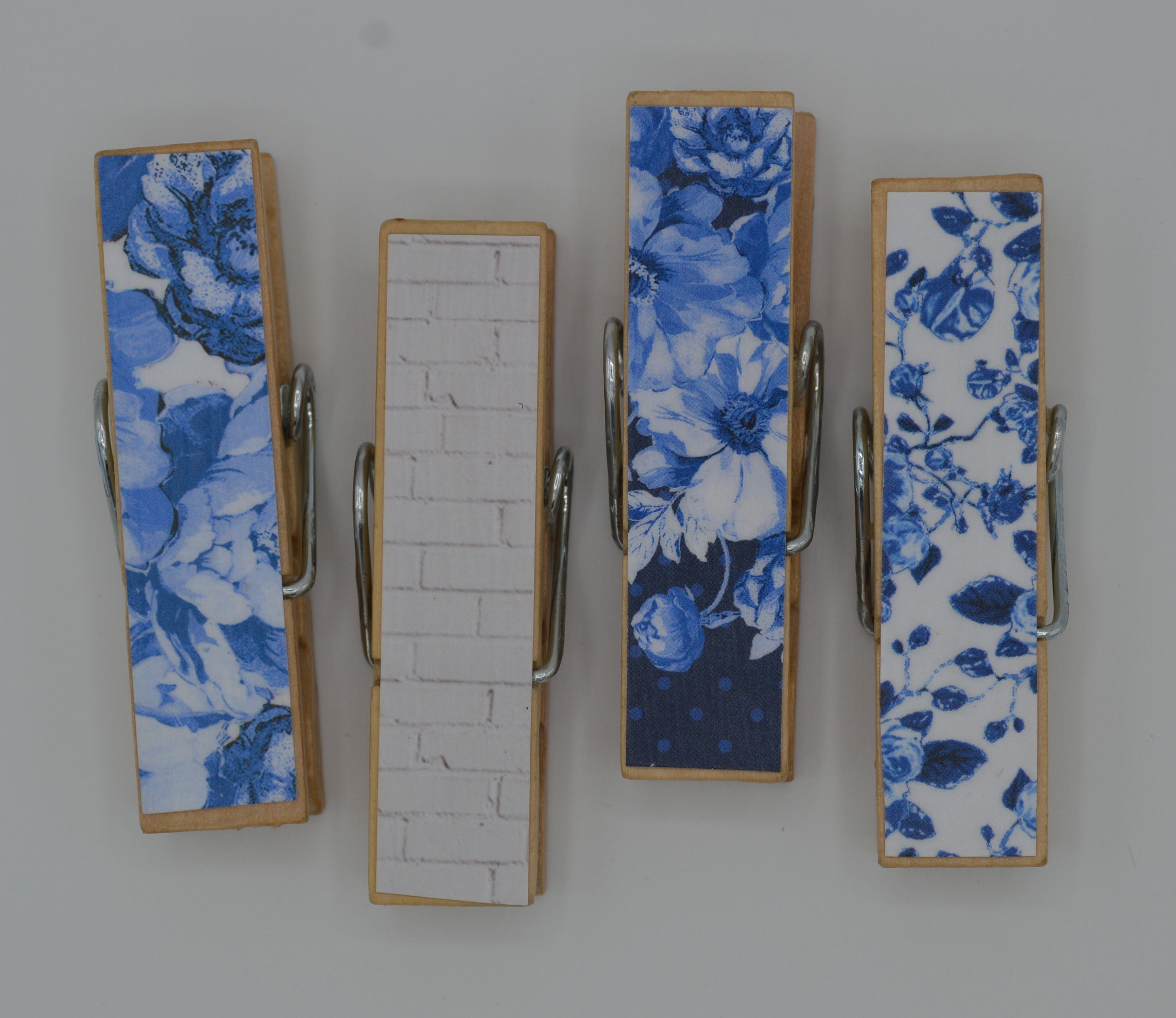 Blue Willow Flower Chip Clips - Etsy