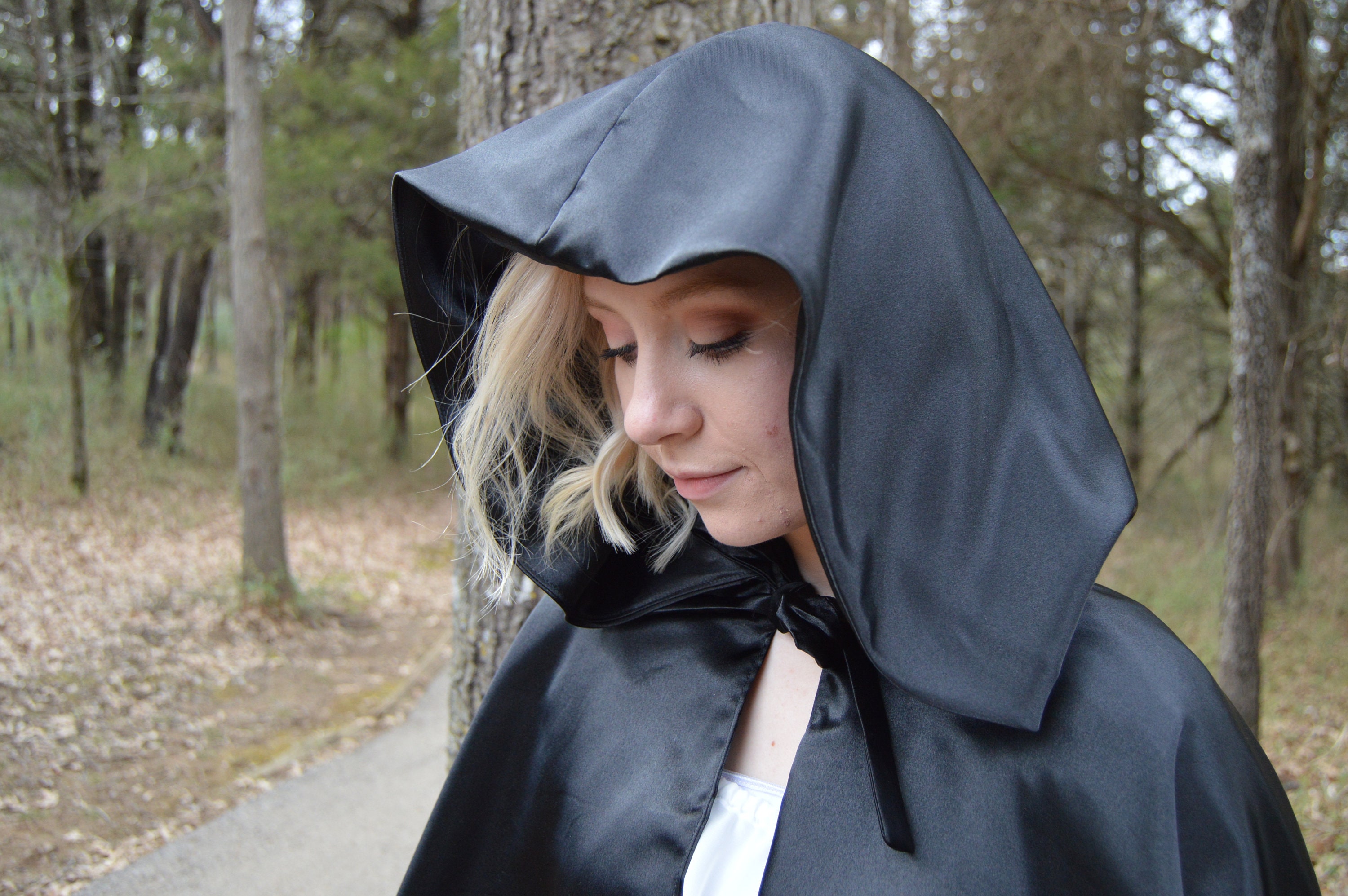 Satin Short Hooded Caplet - Etsy