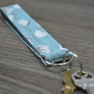 Blue and Tan Cotton Keyfob | Keyholder Wristlet | Country Wristlet ...