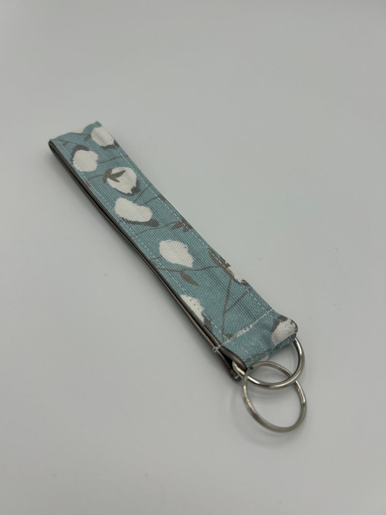 Blue and Tan Cotton Keyfob | Keyholder Wristlet | Country Wristlet ...