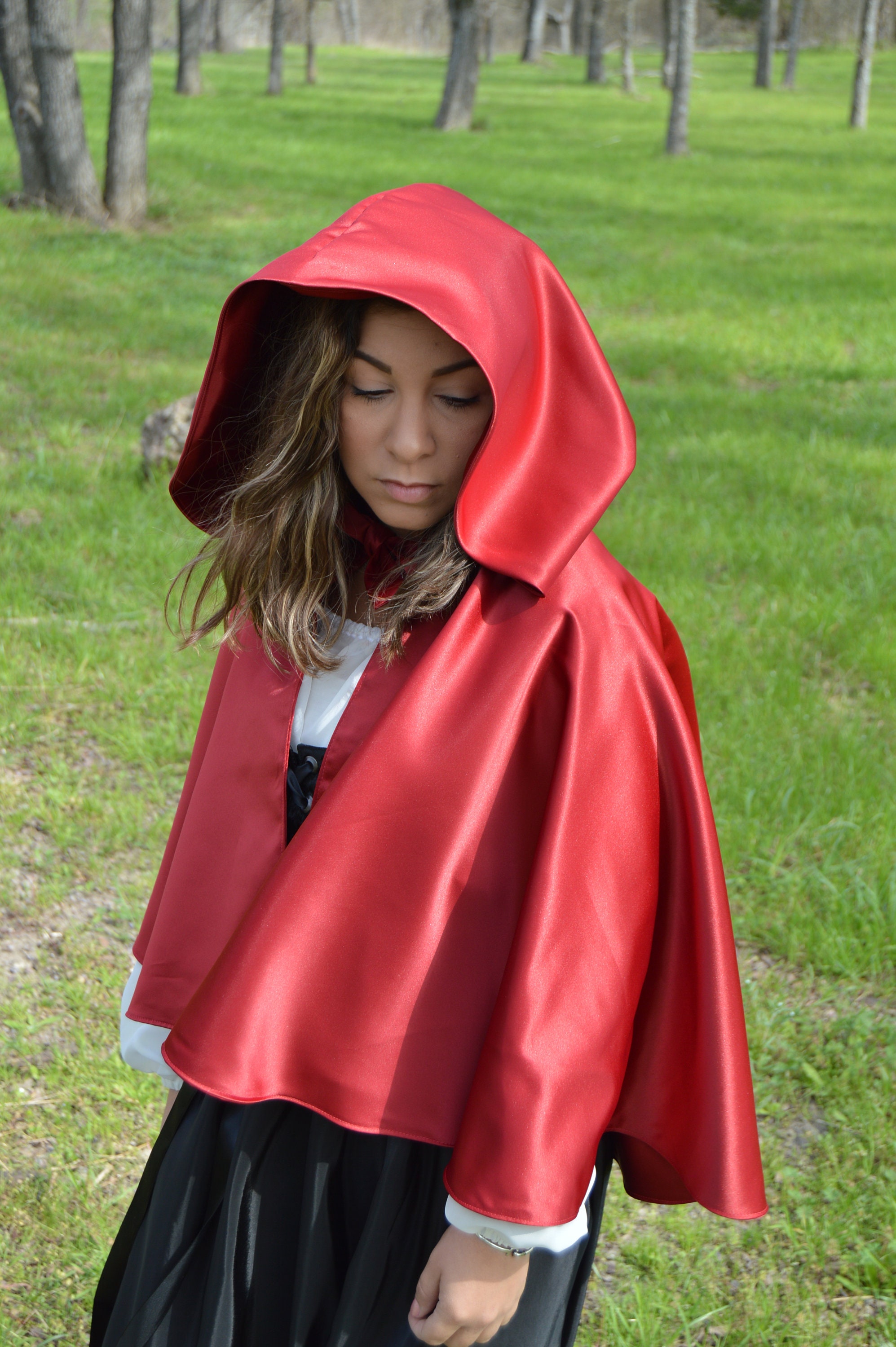 Satin Short Hooded Caplet - Etsy