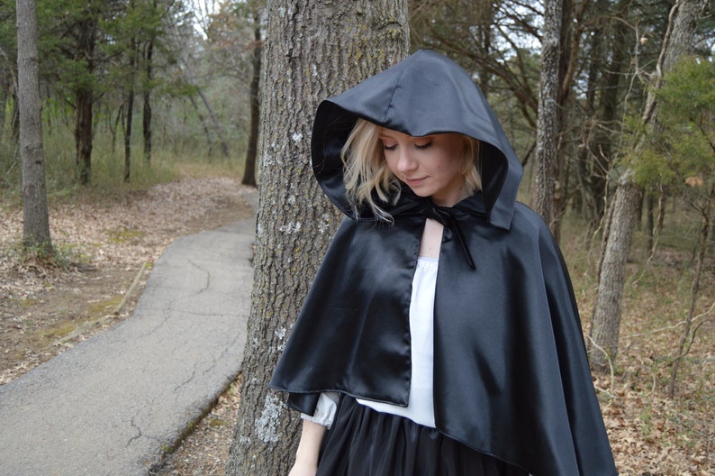 Satin Short Hooded Caplet - Etsy