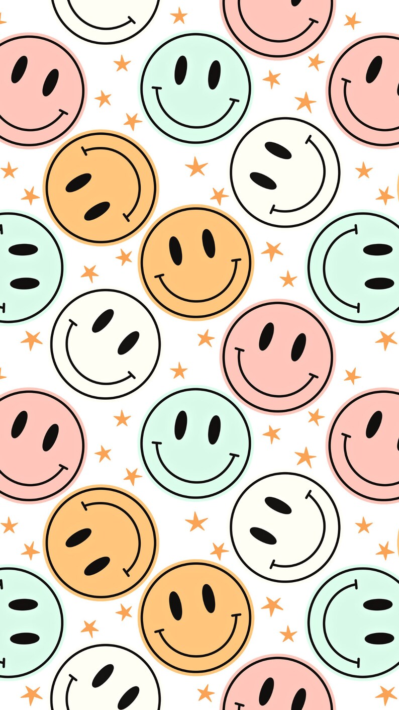 5 Mobile Backgrounds Smiley Backgrounds Daisy Smiley - Etsy