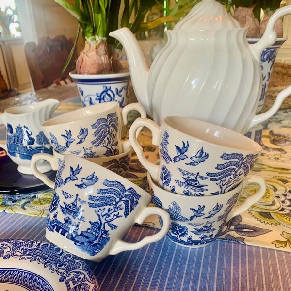 Blue Willow Tea Set - Etsy