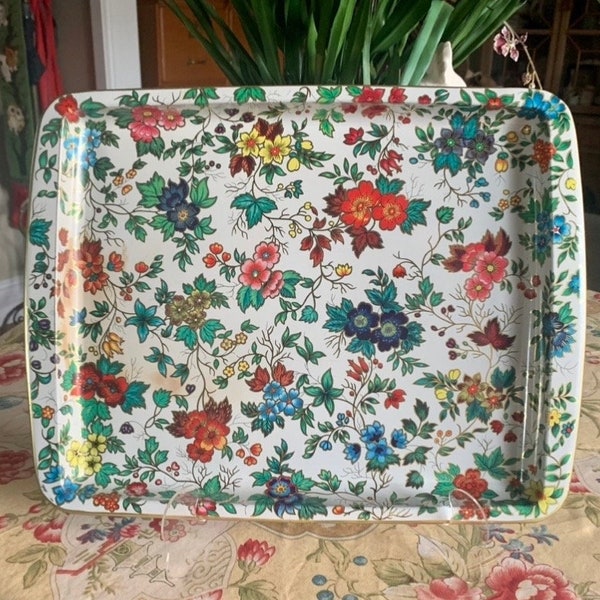 Floral Metal Tray - Etsy