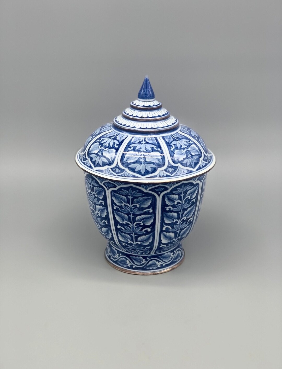 Blue & White Urn Lidded Ginger Jar Vintage Nora Fenton Fine Porcelain ...