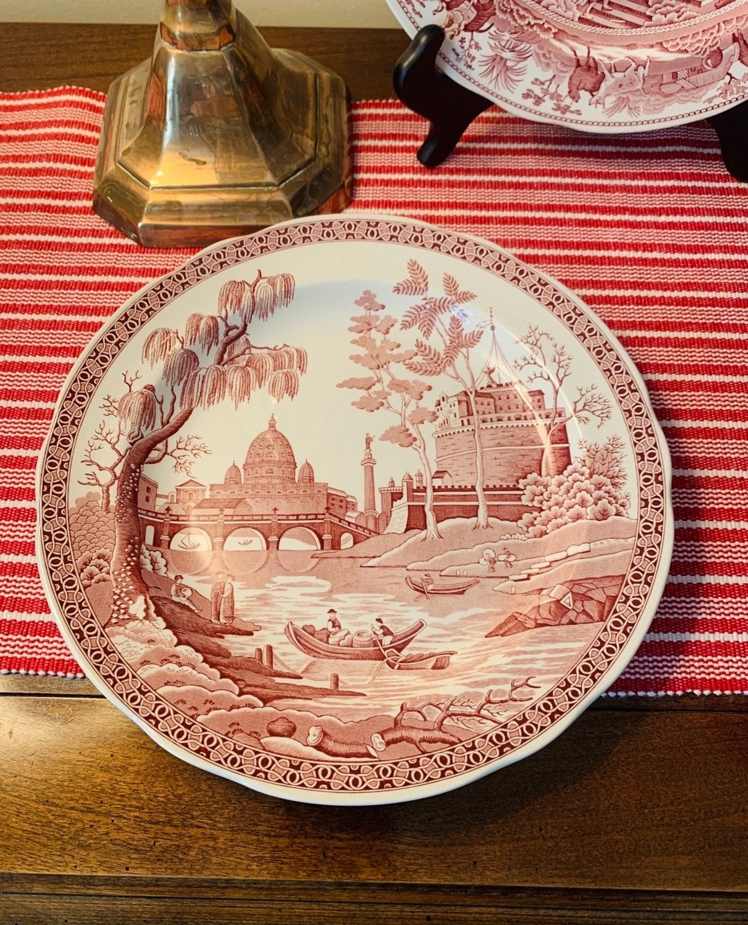 Spode Dinner Plate Rome Georgian Series Archives Collection Red & White ...