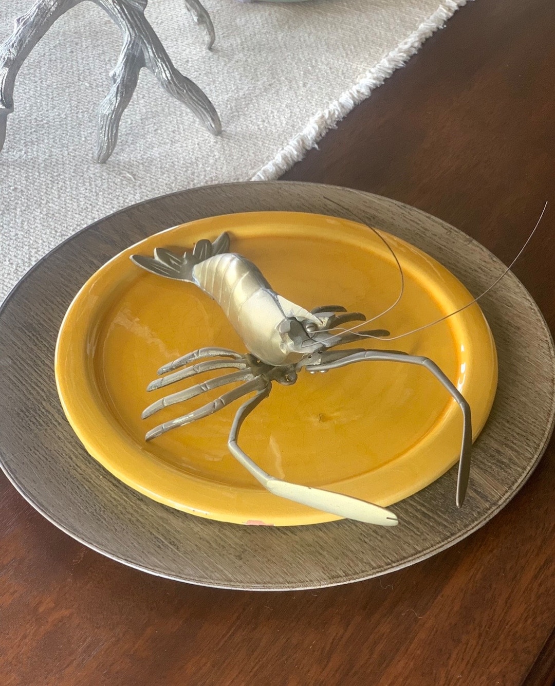 Vintage Brass Shrimp Figurine for Seaside Decor Boho Brass Shrimp ...