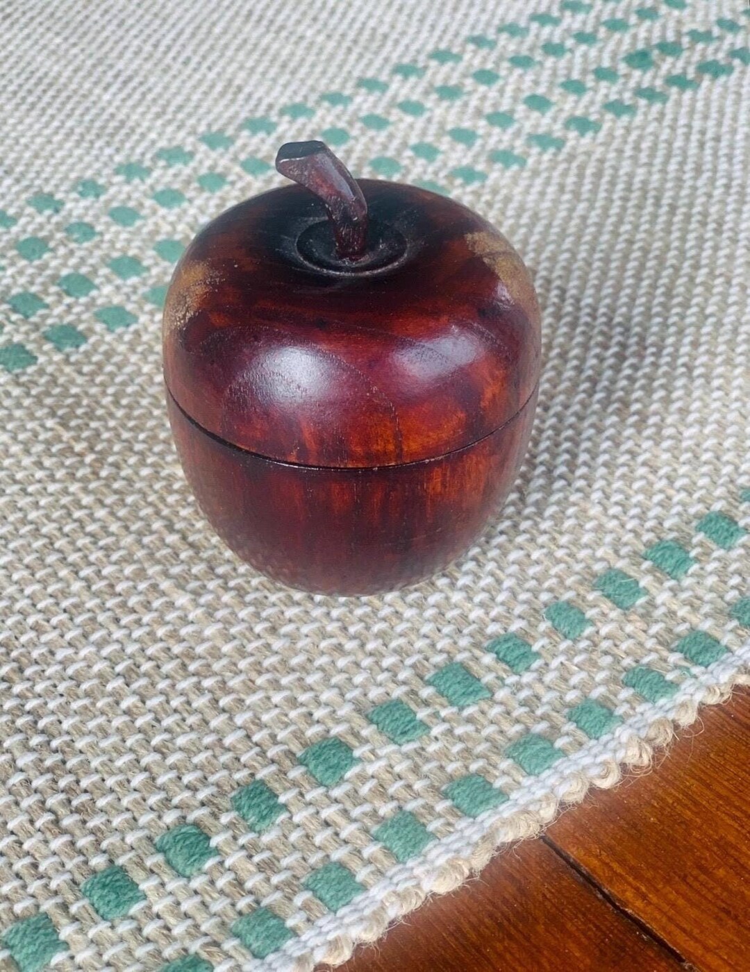 Vintage Wooden Apple Brown Apple Box With Lid and Stem Wooden Apple ...