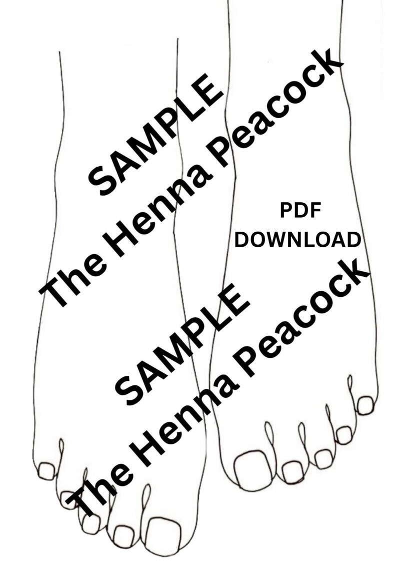 Henna Templates E-book | A Selection of Blank Hands, Feet and Grid ...