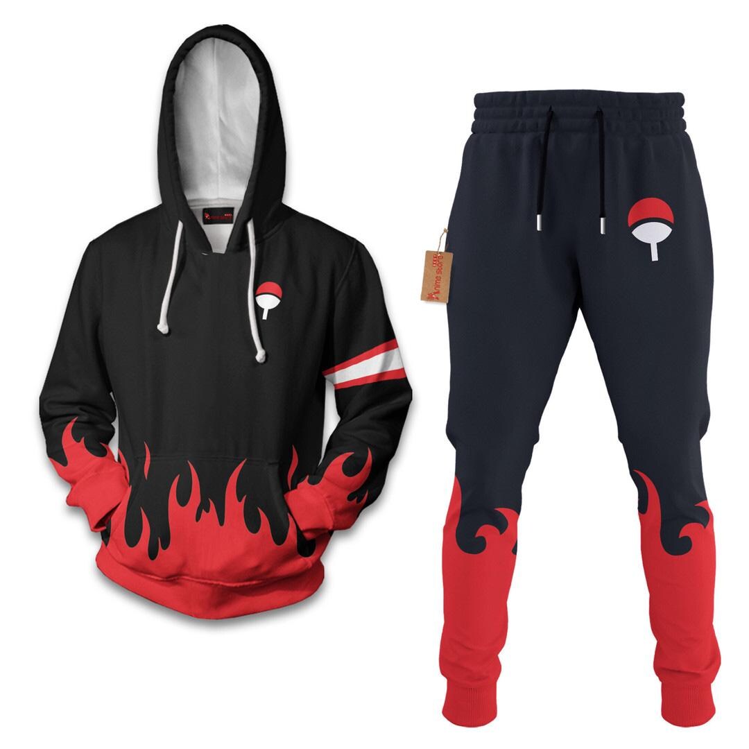 Uchiha Hoodie and Jogger Set Anime Clothes - Etsy