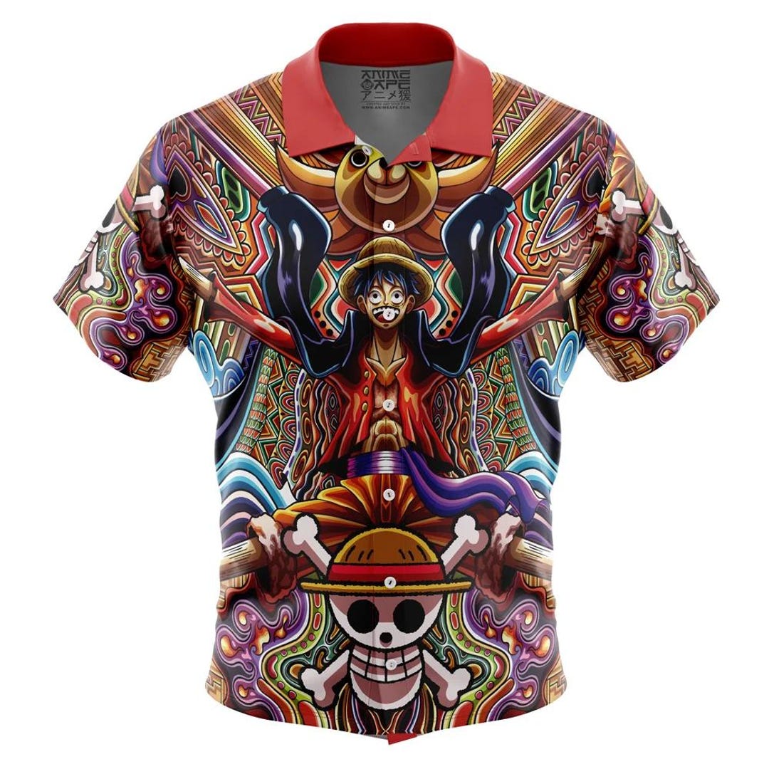 Trippy Monkey D. Luffy Button up Hawaiian Shirt - Etsy