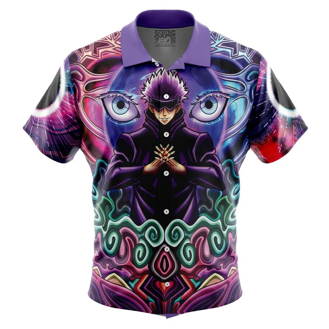 Trippy Gojo Satoru Button up Hawaiian Shirt - Etsy