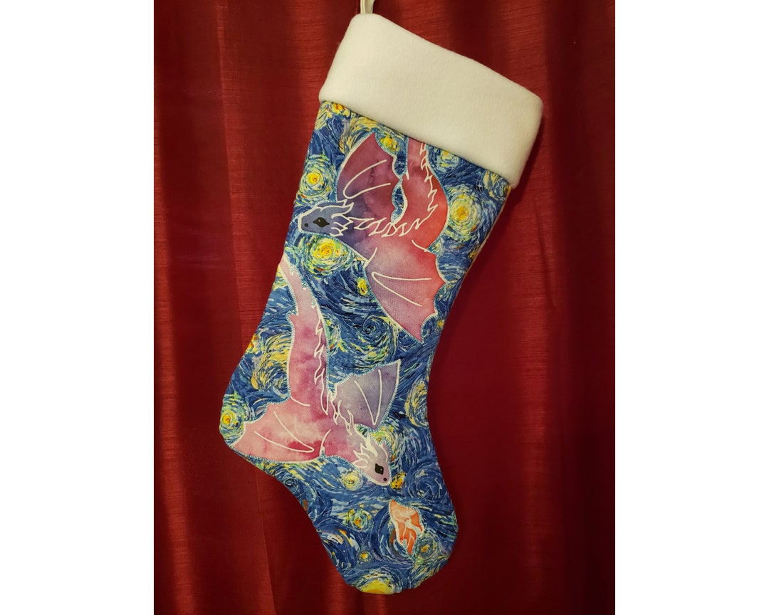 Dragons Christmas Stocking - Starry Night - Customizable - Etsy