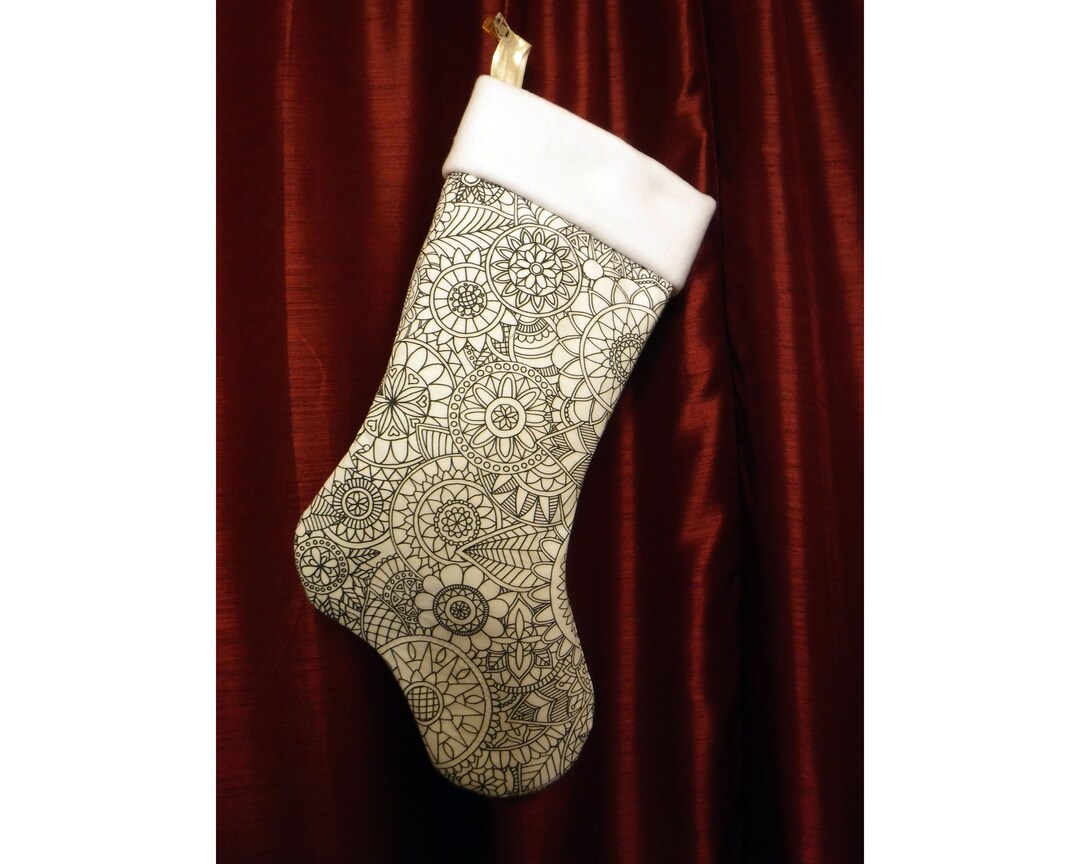 Color-your-own Christmas Stocking - Customizable - Etsy