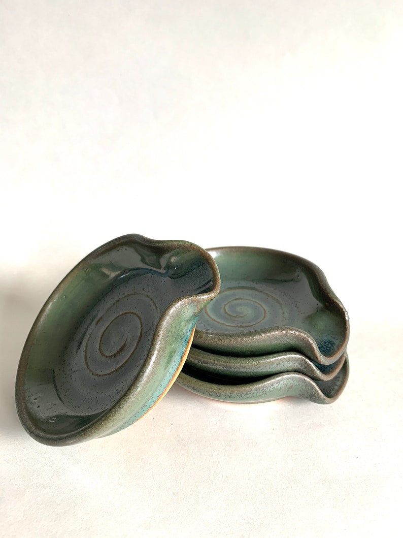 Handmade Green Spoon Rest, Ceramic Spoon Rest - Etsy