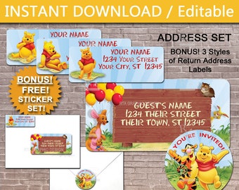 Pooh Address Label - Etsy