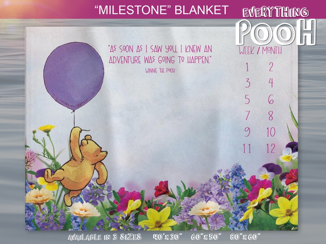 Winnie the Pooh MILESTONE BLANKET WILDFLOWER Classic Pooh Quote ("as ...