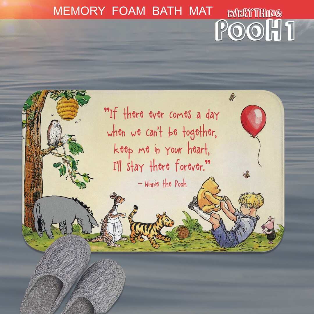 Winnie the Pooh BATH MAT Yellow FRIENDS Pooh Quote ("if There Ever ...