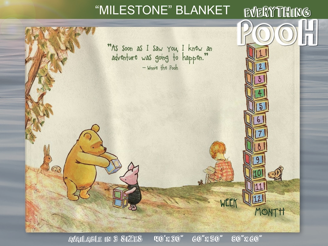 Winnie the Pooh MILESTONE BLANKET COUNTRY Classic Pooh Quote ("as Soon ...