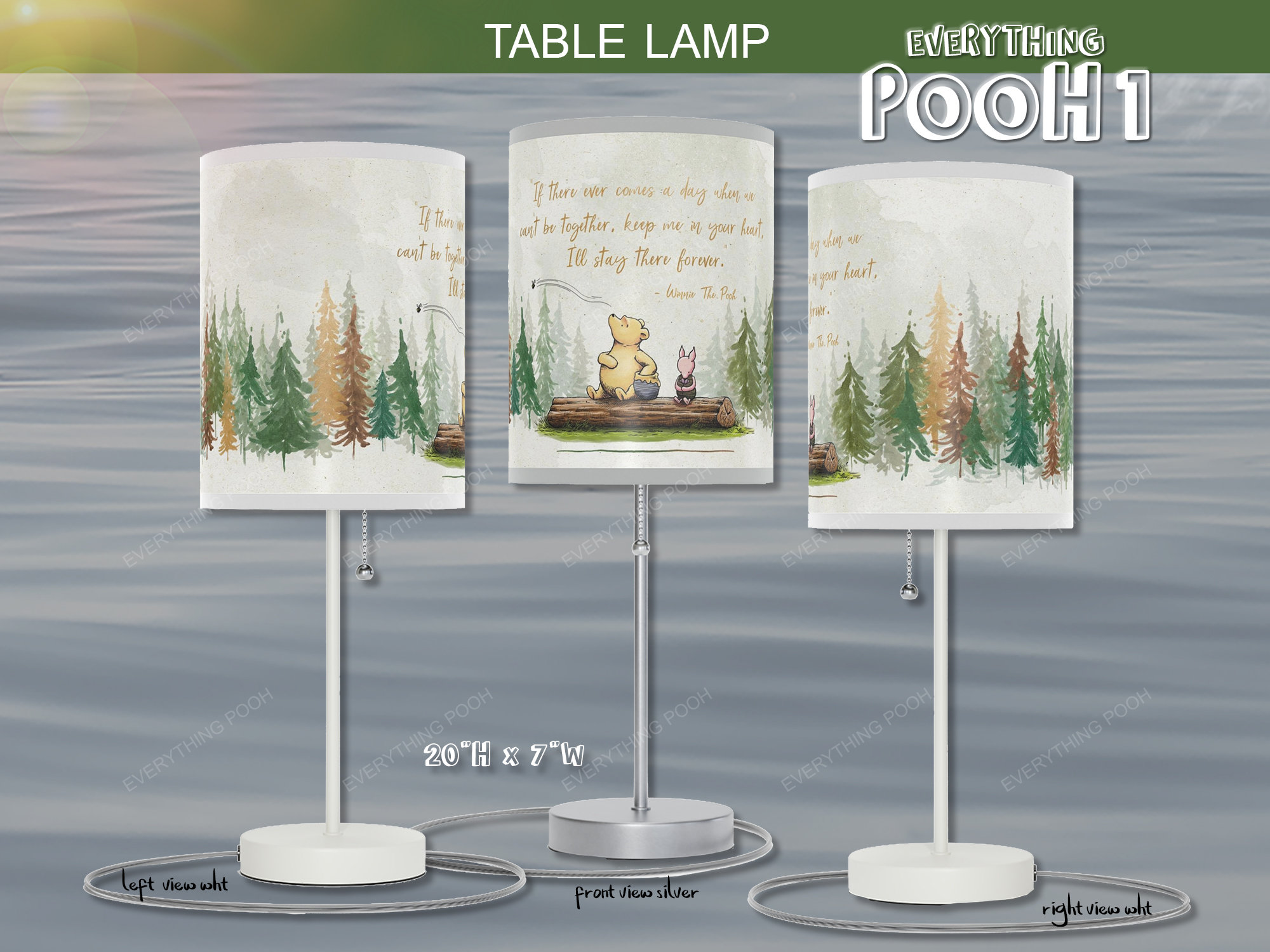 Winnie the Pooh LAMP RUSTIC Pooh Quote ("if There Ever ...") Nursery ...