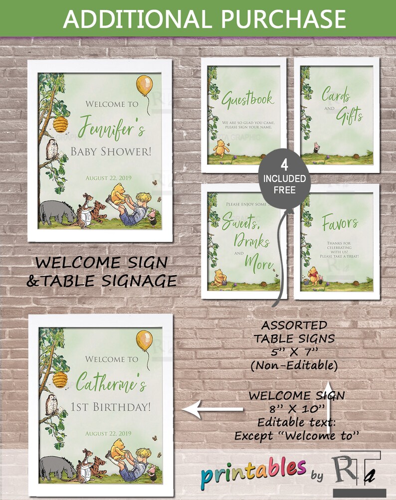 Classic Winnie the Pooh Labels / Instant Download & Editable / - Etsy