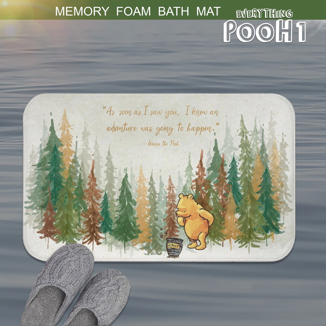 Winnie the Pooh BATH MAT RUSTIC Pooh Quote ("as Soon as ...") Baby ...