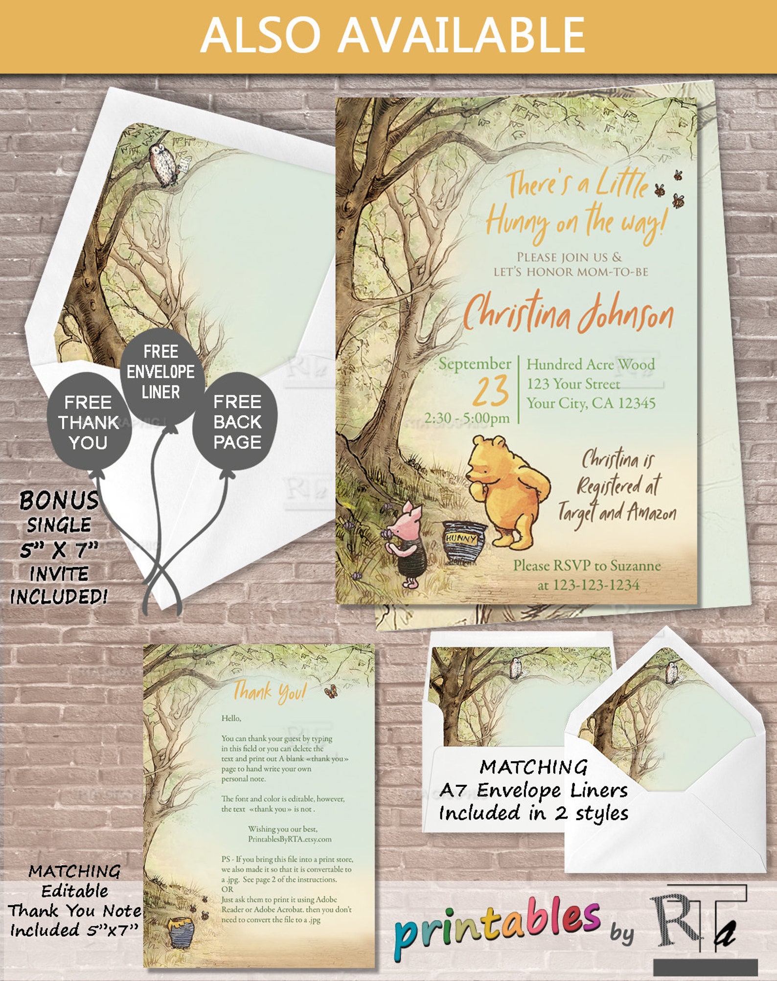 Retro Classic Winnie the Pooh Labels / Instant Download & - Etsy