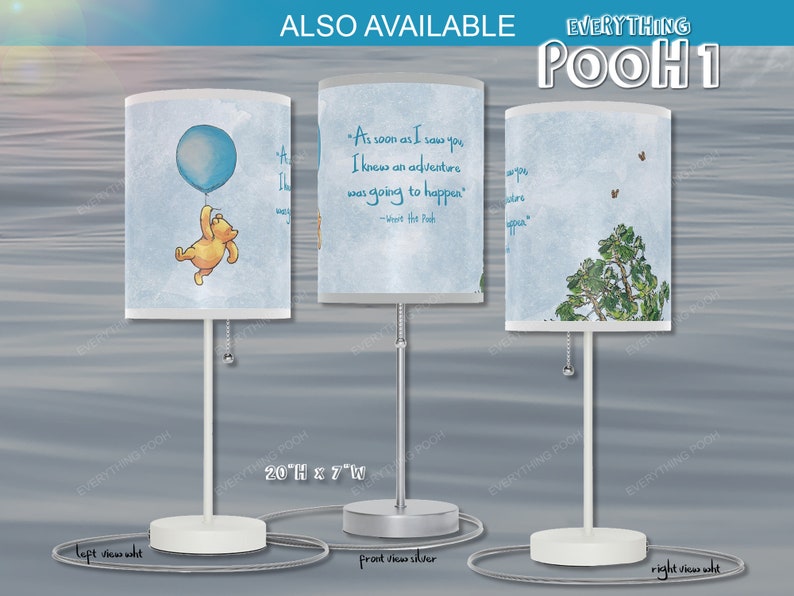 Winnie the Pooh LAMP BLUE BALLOON Pooh Quote ("if There Ever ...