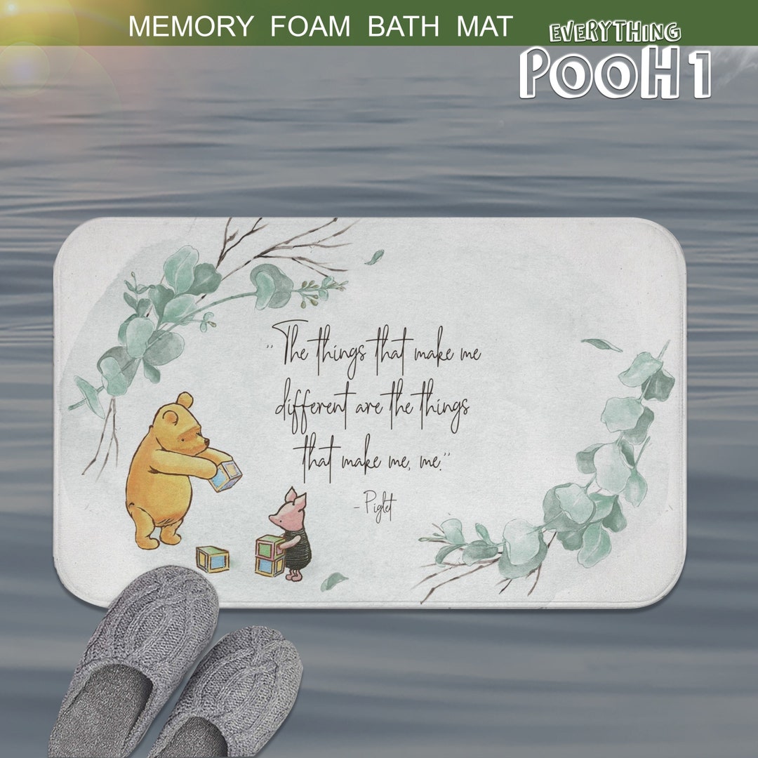 Winnie the Pooh BATH MAT Green FOLIAGE Pooh Quote ("the Things That ...