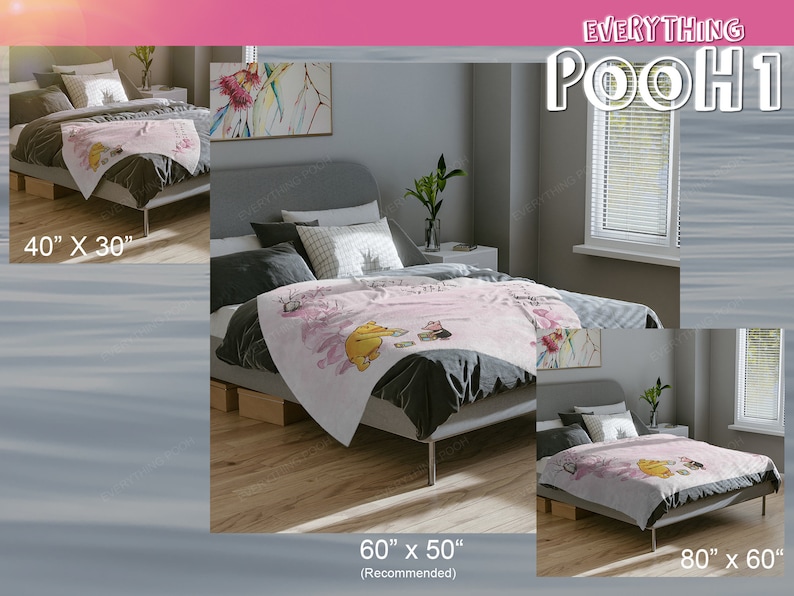 Winnie the Pooh MILESTONE BLANKET FOLIAGE Pink Classic Pooh Quote ("as ...