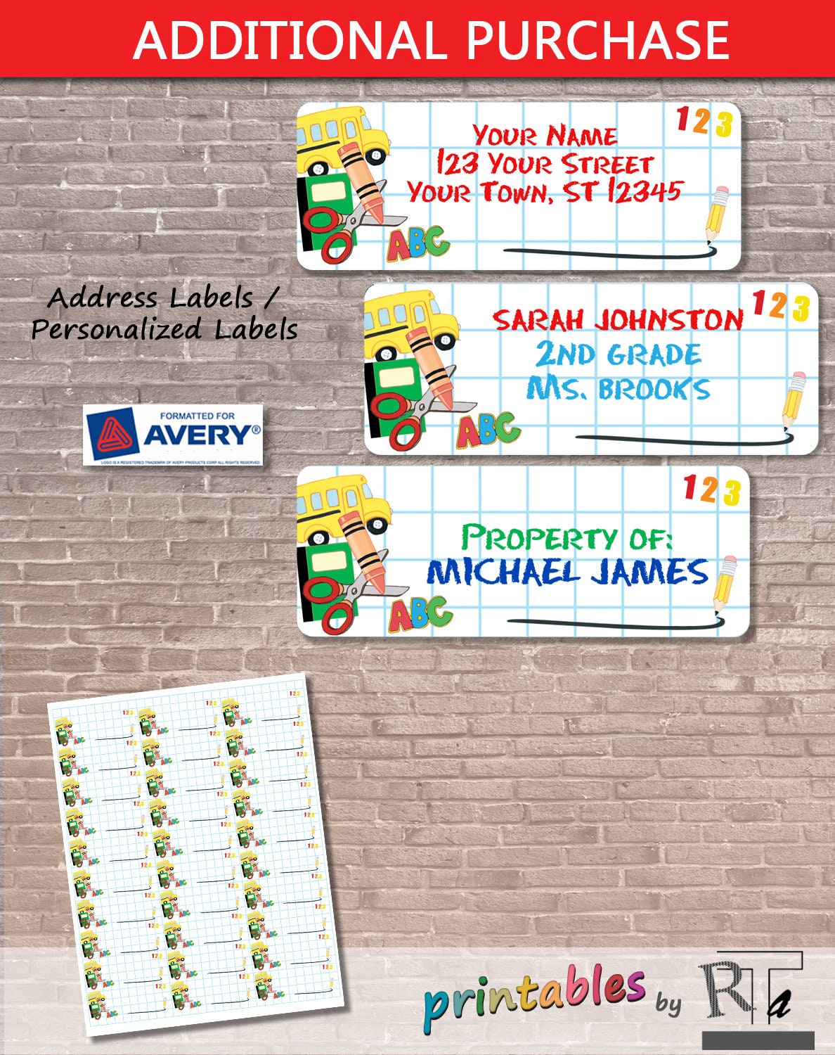 School Themed Book Label / Instant Download & Editable / | Etsy UK