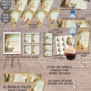 Retro Classic Winnie the Pooh Labels / Instant Download & Editable ...