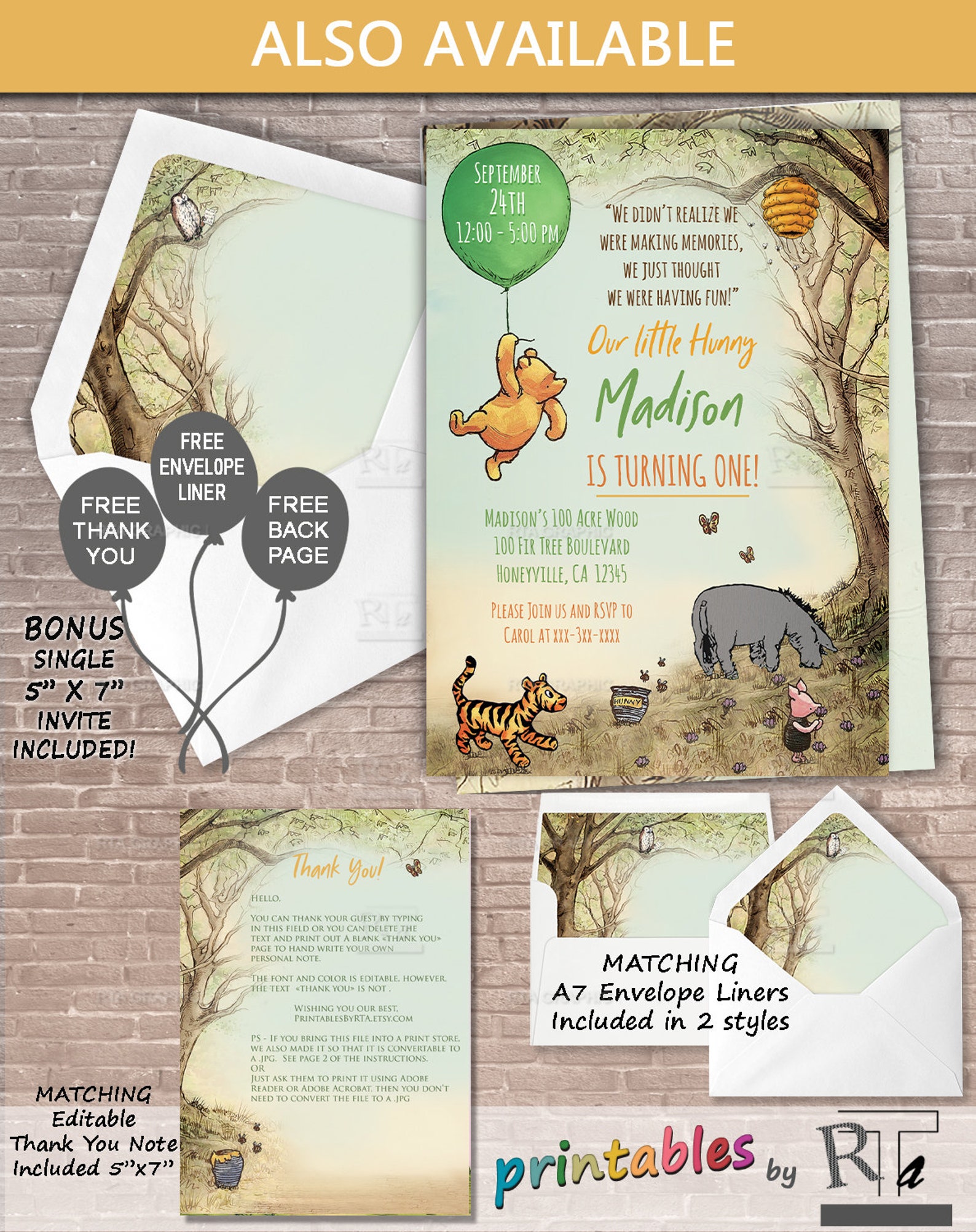 Retro Classic Winnie the Pooh Labels / Instant Download & - Etsy