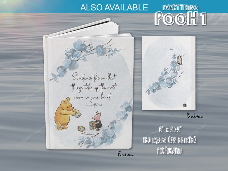 Winnie the Pooh JOURNAL BLUE FOLIAGE Pooh Quote ("as Soon as ...") Baby ...