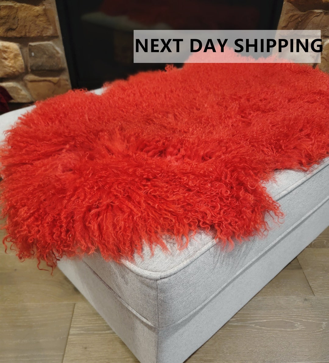 Tibetan Mongolian Lamb Fur Pelt Red / Sheepskin / Leather Hide / Fur ...