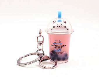 Boba Pink Keychain | Etsy