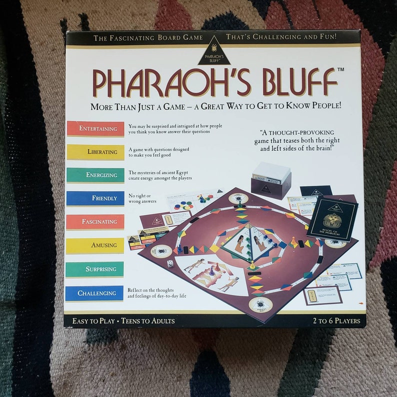 Rare New Pharoah's Bluff Board Game - Egypt Pyramid - Complete - 90s ...