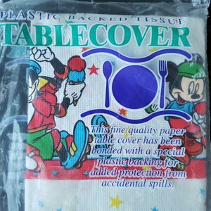 Vintage 90s Roller Mickey Tablecloth Table Cover Birthday Party ...