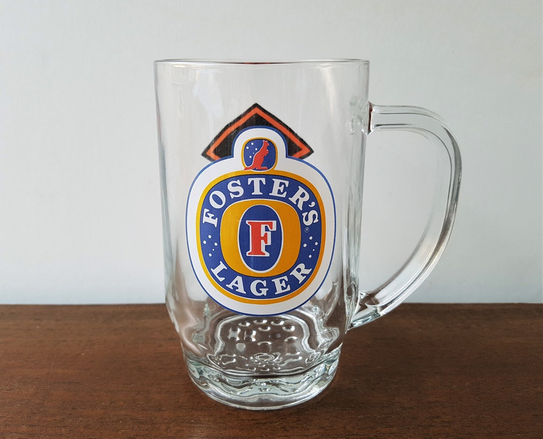 Vintage 80s FOSTER'S LAGER Australian Beer Glass Mug Large 0.5L ...