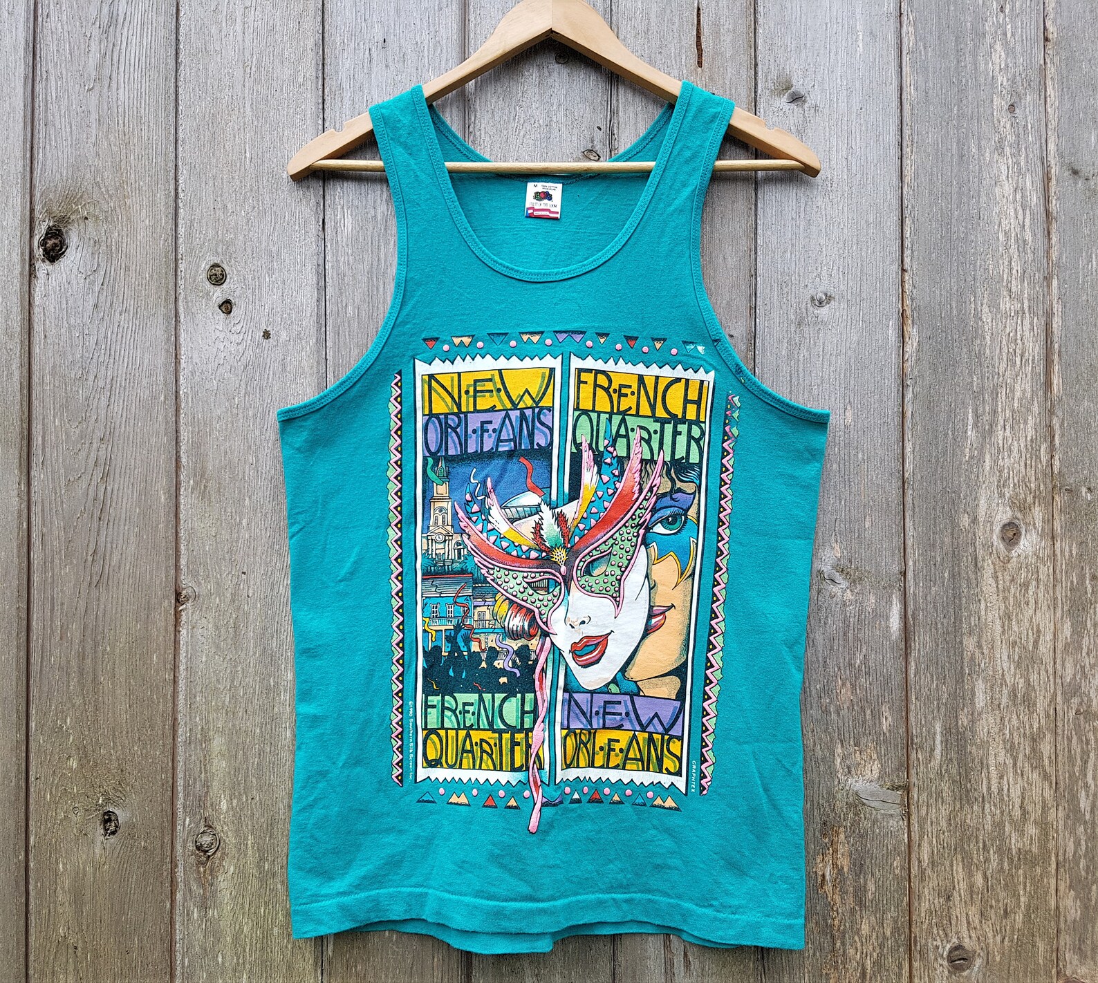 Vintage 1990 NEW ORLEANS French Quarter Retro Tank Top Made in USA ...