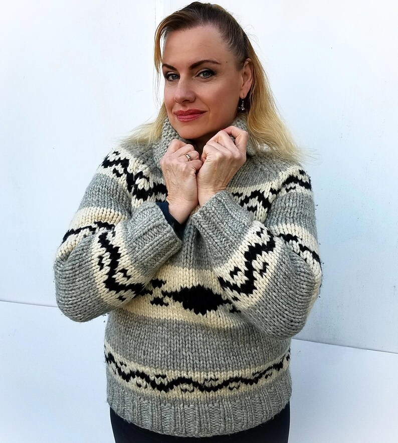 Vintage 70s/80s Authentic Cowichan Sweater - Hand-knit Coast Salish Raw ...